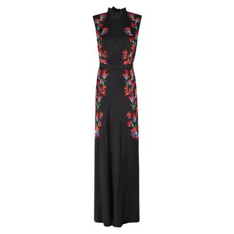 Saloni Fleur Kleid - - Dresses - Damen - Schwarzk - XS