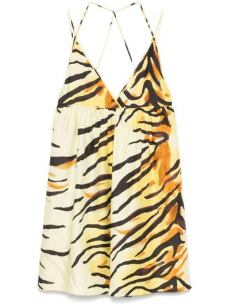 Nanushka robe Ceil à coupe courte - Jaune