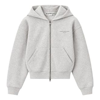 Alexander Wang Allover Hotfix Zip-Up Hoodie - - Sweatshirts & Hoodies - Damen - Grau - 2XS