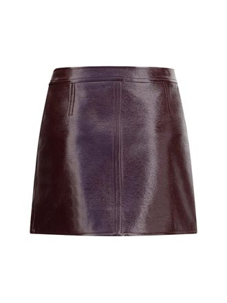 Courr&egrave;ges Womens Vinyl Mini Skirt Burnt Red