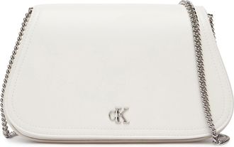 Calvin Klein Handtasche Calvin Klein Ck Curved Wallet On Chain LV04F1153G Wei&szlig;