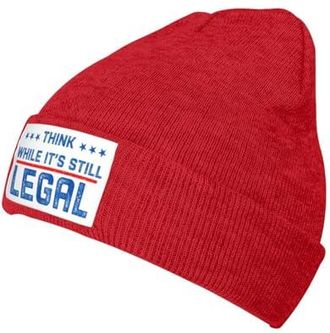 Generic Bonnet Tricot&eacute; R&eacute;fl&eacute;chissez Tant Que Cest Encore L&eacute;gal Doux Beanie Respirant Bonnet pour Ski Course &Agrave; Pied Femme