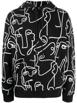 Marcelo Burlon hoodie &agrave; imprim&eacute; all-over - Noir