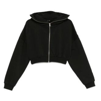 Entire studios Entire Studios, Femme, Sweatshirts et sweats &agrave; capuche, Noir, Taille: 42 FR Cropped Full Zip