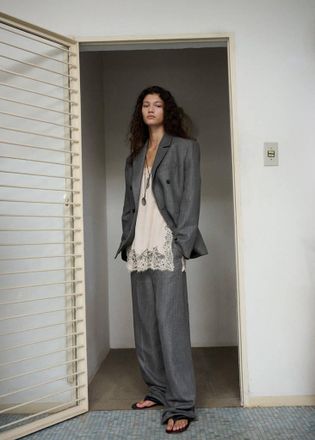 Mango Blazer de tailleur coupe droite en m&eacute;lange de lin noir - Femme - XS - MANGO