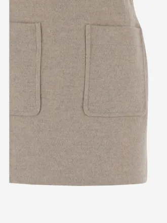 Bottega Veneta Womens Wool And Cashmere Miniskirt Beige Skirt
