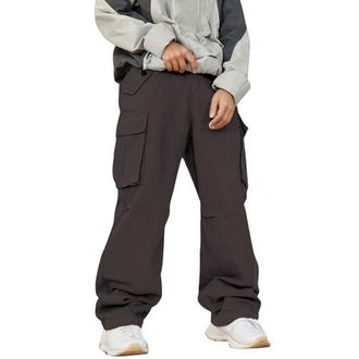 Generic Pantalon de parachute pour homme - Pantalon de surv&ecirc;tement baggy &agrave; taille &eacute;lastique, pantalon cargo &eacute;l&eacute;gant et polyvalent de couleur unie, pantalon de