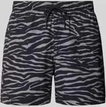 Jack & Jones Regular Fit Badeshorts mit Allover-Animal-Print Modell Maui
