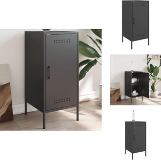 vidaXL Buffet noir 36x39x79 cm acier - Meuble Industriel - Buffet Noir - Meuble Rangement - Commode - Étagère Ouverte