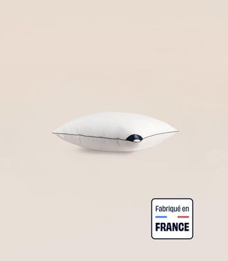 Tediber Pack de 2 oreillers 60x60 cm - Oreiller gonflant et moelleux - Fait en France - 50% de microfibre 50% duvet et plumes - Tediber