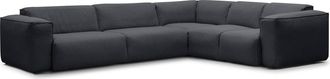 Studio Copenhagen home24 Ecksofa mit Rundecke Grau Webstoff Saia 325 x 71 x 260cm Ecke davorstehend rechts Modern