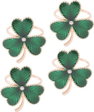 Pretyzoom 12 STK Kleeblatt-Serviettenringe st.Patricks Day Accessories Saint Patricks Day Accessoires Gr&uuml;ne Pflanzen Serviettenhalter serviettenring Halter Tisc