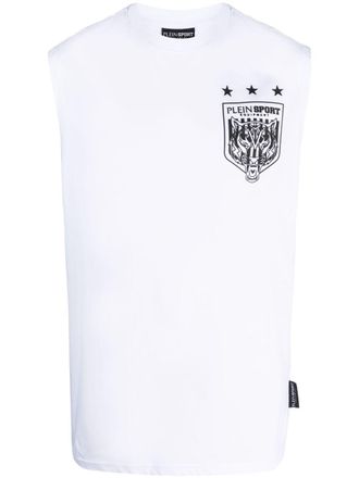 Plein Sport Tr&auml;gershirt mit Logo-Print - Wei&szlig;