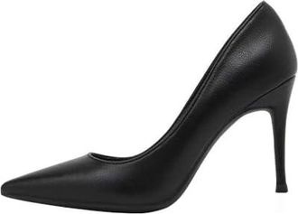 Minetom Femme Escarpins &Eacute;l&eacute;gant Bout Pointu Pumps Talon Aiguille Haute Chaussure de F&ecirc;te Soir&eacute;e Mariage Bureau C Noir 7cm 43 EU