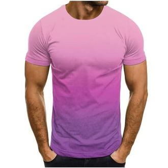 Generic T-shirt &agrave; col rond pour homme, l&eacute;ger, d&eacute;contract&eacute;, &eacute;l&eacute;gant, extensible, confortable, respirant, basique &agrave; manches courtes, chemise de course &agrave; pied et