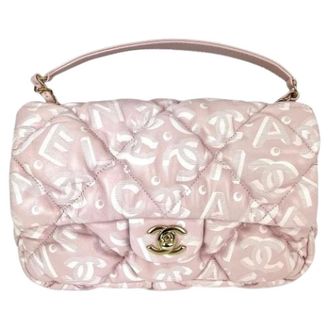 Chanel Pre-owned Bedrucktes Kalbsleder Gesteppte Mittlere Puffy Bubbly Flap Bag - - Pre-owned - Damen - Rosa - ONE SIZE