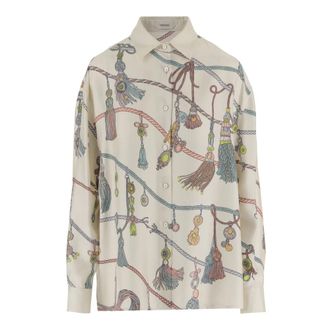 Versace Seidenhemd mit Allover-Print - - Blouses & Shirts - Damen - Mehrfarbig - M
