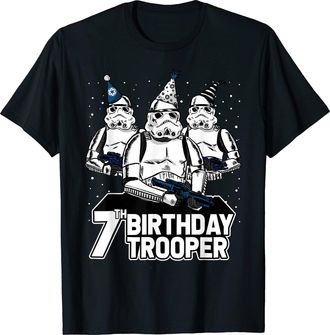 Star Wars Stormtrooper Party Hats Trio 7th Birthday Trooper T-Shirt