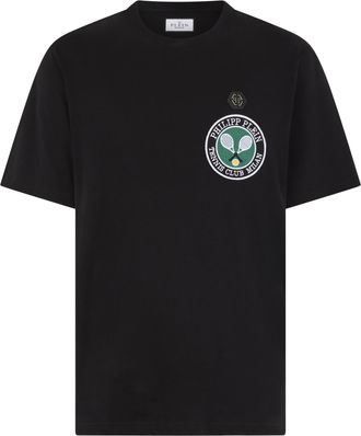 Philipp Plein Round Neck T-Shirt Patch Tennis