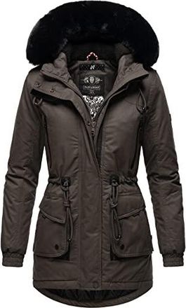 Navahoo Parka dhiver avec capuche et col en fourrure pour femme B869, anthracite, M