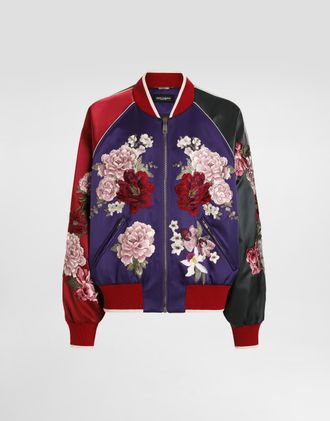Dolce & Gabbana Satinjacke Mit Patches - Mann Mäntel Und Jacken Mehrfarbig 52