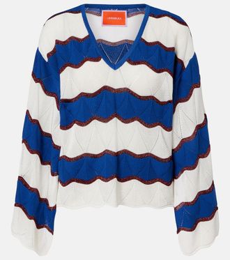 La DoubleJ Top ray&eacute; Hang Ten en coton m&eacute;lang&eacute;