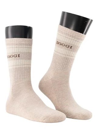 Boggi Milano Herren Socken wei&szlig; Baumwolle & Mix meliert