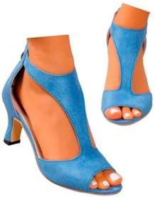 Generic Chaussures &agrave; talons carr&eacute;s pour femme - Bout ouvert - Sangle de cheville - Talon haut - Chaussures de mariage &agrave; bout ouvert - Style d&eacute;contract&eacute; - Sand