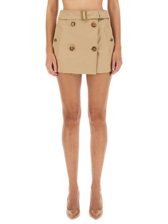 Burberry Mini Trench Cotton Skirt - Beige