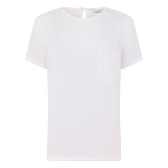 Max Mara Femme, Tops, Blanc, Taille: 30 FR Blouse imprim&eacute;e en cr&ecirc;pe de Chine de soie