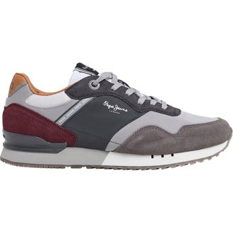 Pepe Jeans London London Brand Leder Turnschuhe grau