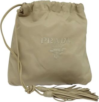 Prada Pre-owned Nylon trousses-de-toilette - Femme - Pre-owned - Beige - Taille: ONE Size