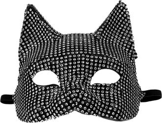NUOBESTY Strass Katzenmaske f&uuml;r Damen Dekorative Party und Halloween Maske Angenehme Einheitsgr&ouml;&szlig;e Cosplay Maskenball Requisite