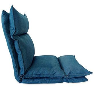 Mobili Rebecca Chaise de M&eacute;ditation, Siege de Sol Bleu Jeans, M&eacute;tal Polyester, Relaxante Pliable, Salon Terrasse Maison - Dimensions: 70 x 56 x 70 cm (HxLxL) - Art. 