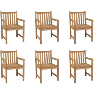 vidaXL Gartenst&uuml;hle 6 Stk. Massivholz Teak vidaXL