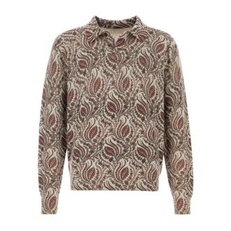 Etro Woll-Jacquardpullover mit Blattmotiv - - Knitwear - Herren - Mehrfarbig - L
