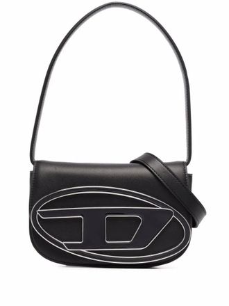 Diesel Hobo Bags - Black Leather Foldover Bag - Gr. unisize - in Wei&szlig; - f&uuml;r Damen