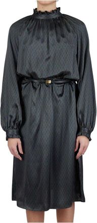 Kiton Femme, Robes, Noir, Taille: 38 FR Regular Geometric Midi Dress