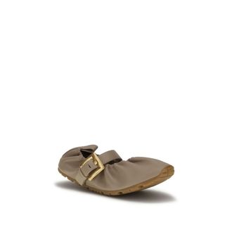 Balmain Womens Beige Lamb Ovis Aries Ballet Flats