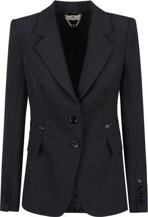 Elisabetta Franchi Femme, Vestes, Noir, Taille: 38 FR Blazers Elisabetta Franchi