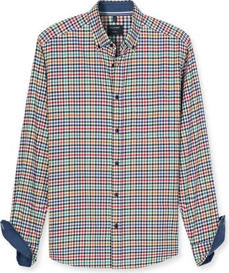 Olymp Casual, Regular Fit, Flanellhemd mit buntem Pepita-Karo in