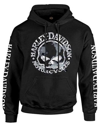 Harley-Davidson Harley-Davidson Herren Sweatshirt Willie G Skull H-D Pullover Schwarz 30296648, schwarz, X-Large