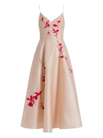 Alberta Ferretti robe mi-longue &agrave; fleurs - Rose
