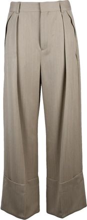 Victoria Beckham Femme, Pantalons, Beige, Taille: 38 FR Pantalon large classique