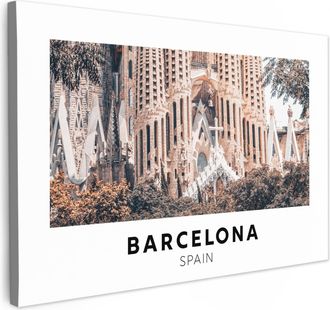 MuchoWow © Wandbilder 60x40 cm Schlafzimmer Home Deko Wohnung Bild Wohnzimmer Fotoleinwand Wand Bilder Leinwand Wall Decor Spanien - Barcelona - Architektur