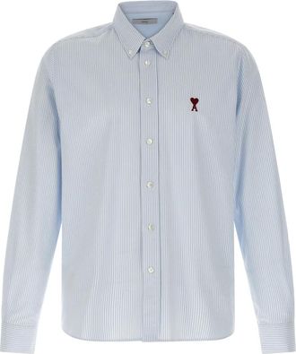 Ami Homme, Chemises, Bleu, Taille: XL Chemise Boutonn&eacute;e De Coeur