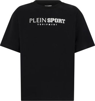 Plein Sport Homme, Sport, Noir, Taille: 3XL T-Shirt Col Rond D&eacute;tails R&eacute;fl&eacute;chissants Scratch