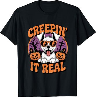 Shinkai Retro Halloween Hund Creepin It Real T-Shirt