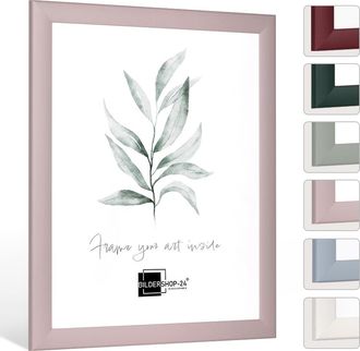 Bildershop-24 Bilderrahmen modern stabil Dalia Pastellrosa Pastell Rosa 21 X 29,7 cm (DIN A4) Rahmen für Bilder Urkunden Poster Farbe & Größe wählbar