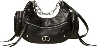 Twinset Femme, Sacs, Noir, Taille: ONE Size Croissant Hobo Bag